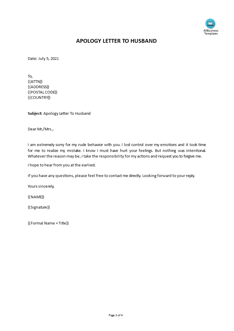 Professional Apology Letter To Client | Templates at ...