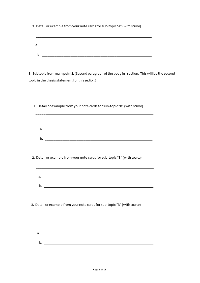 Academic Research Paper (Essay) Outline template | Templates at ...