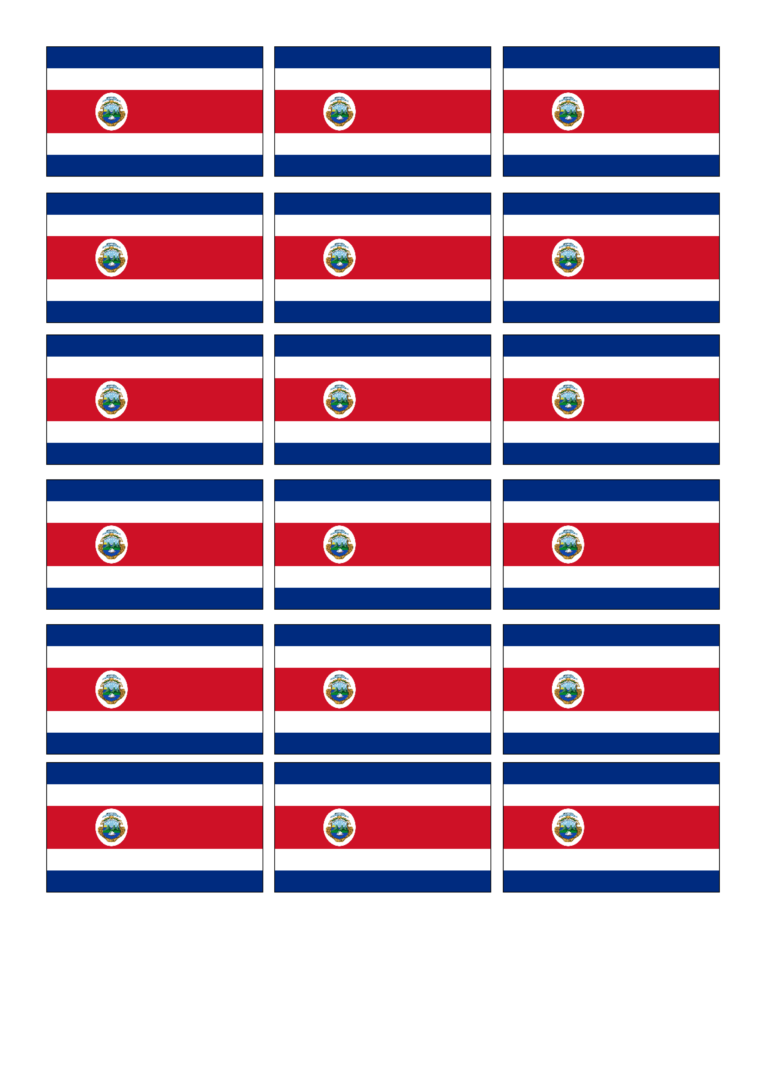Costa Rica Flag | Templates at allbusinesstemplates.com