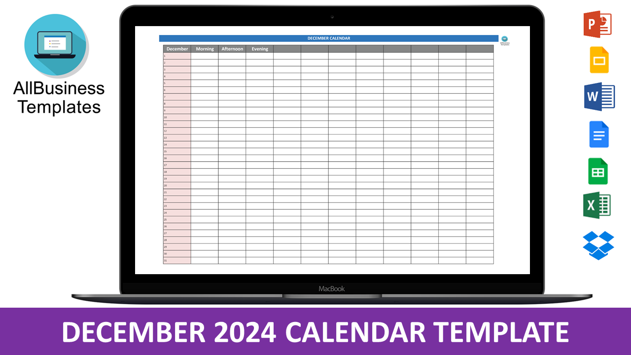 December 2024 Calendar | Templates at allbusinesstemplates.com