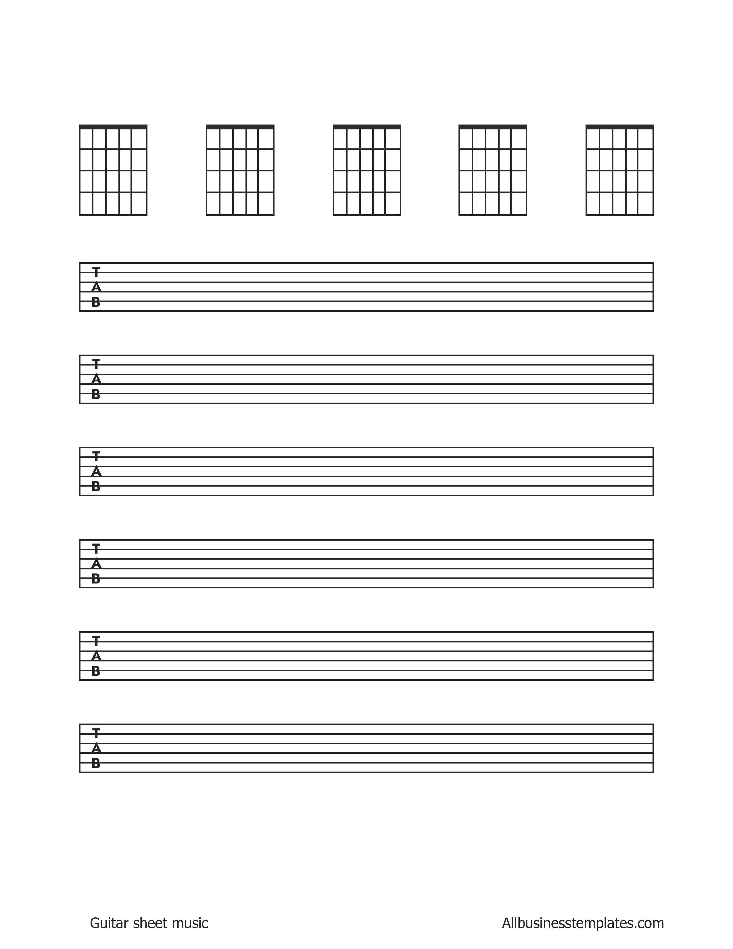 Guitar Sheet Music sheets | Templates at allbusinesstemplates.com