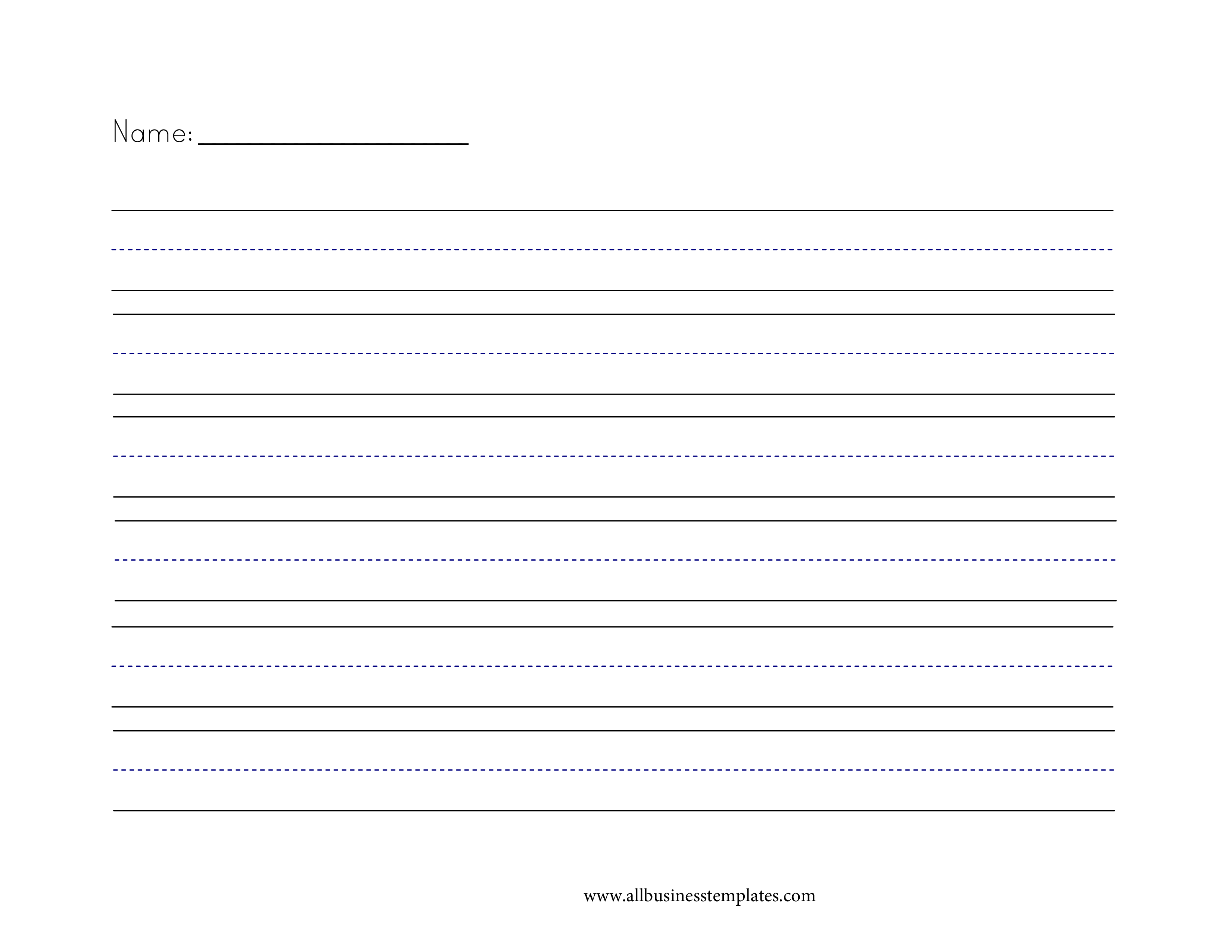 Writing Paper With Large Lines Templates At Allbusinesstemplates
