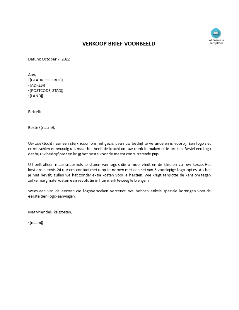 Opvolging Verkoopbrief Gratis