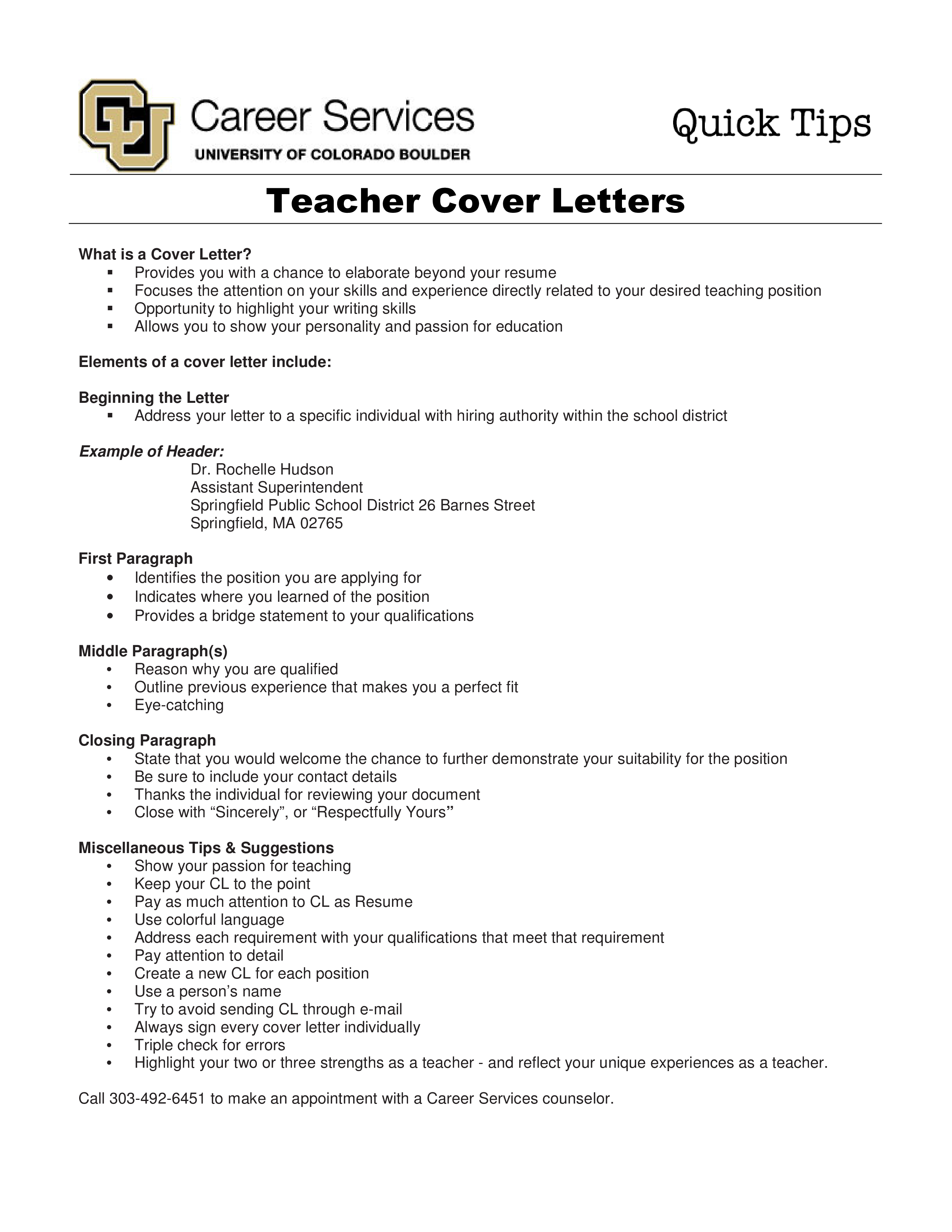 Job Application Cover Letter For Teacher Templates At