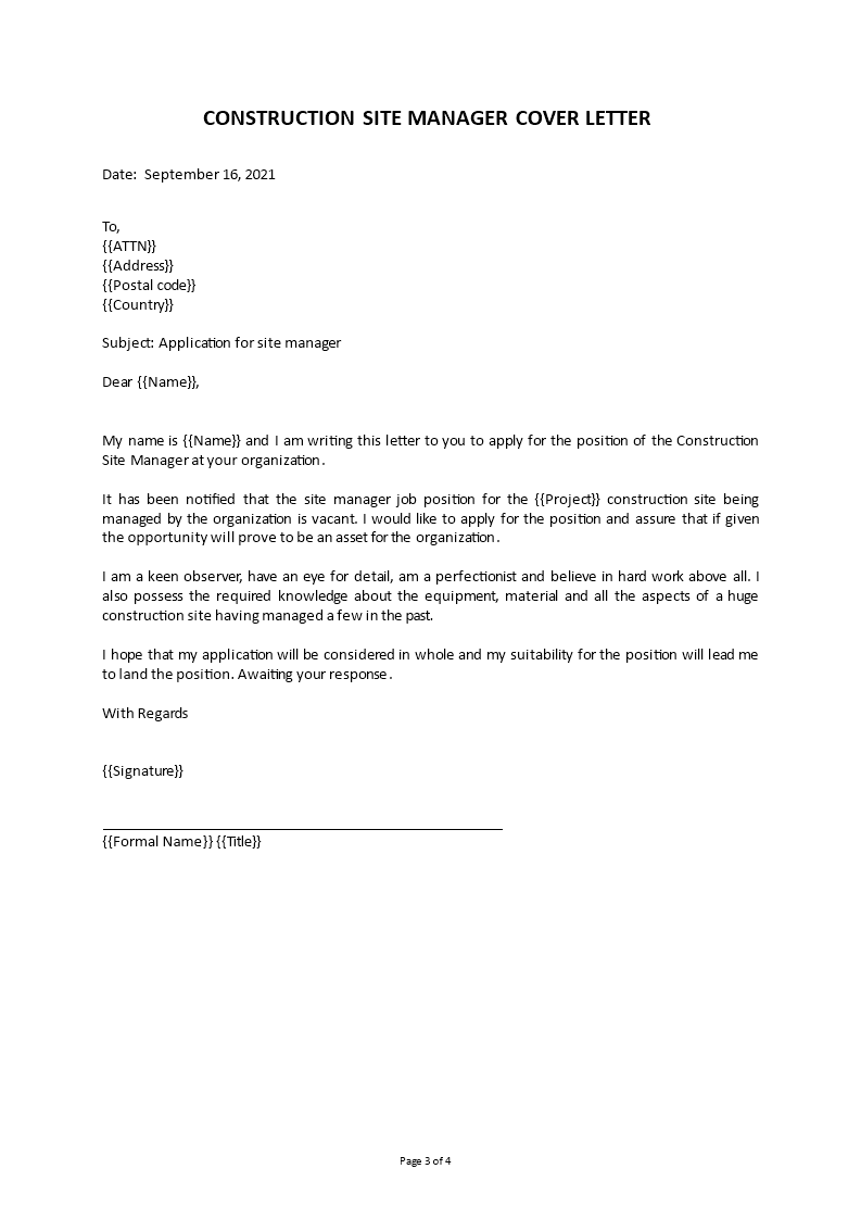 免费 Construction Worker Cover Letter | 样本文件在 allbusinesstemplates.com