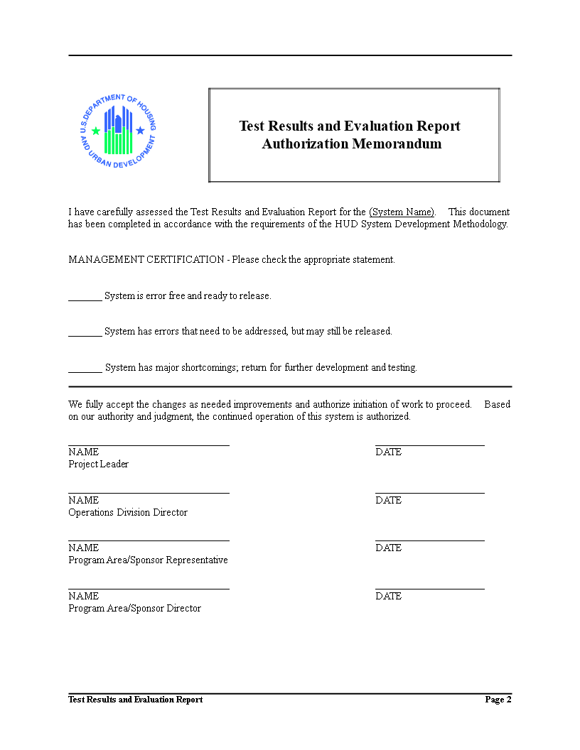 Test Results And Evaluation | Templates at allbusinesstemplates.com