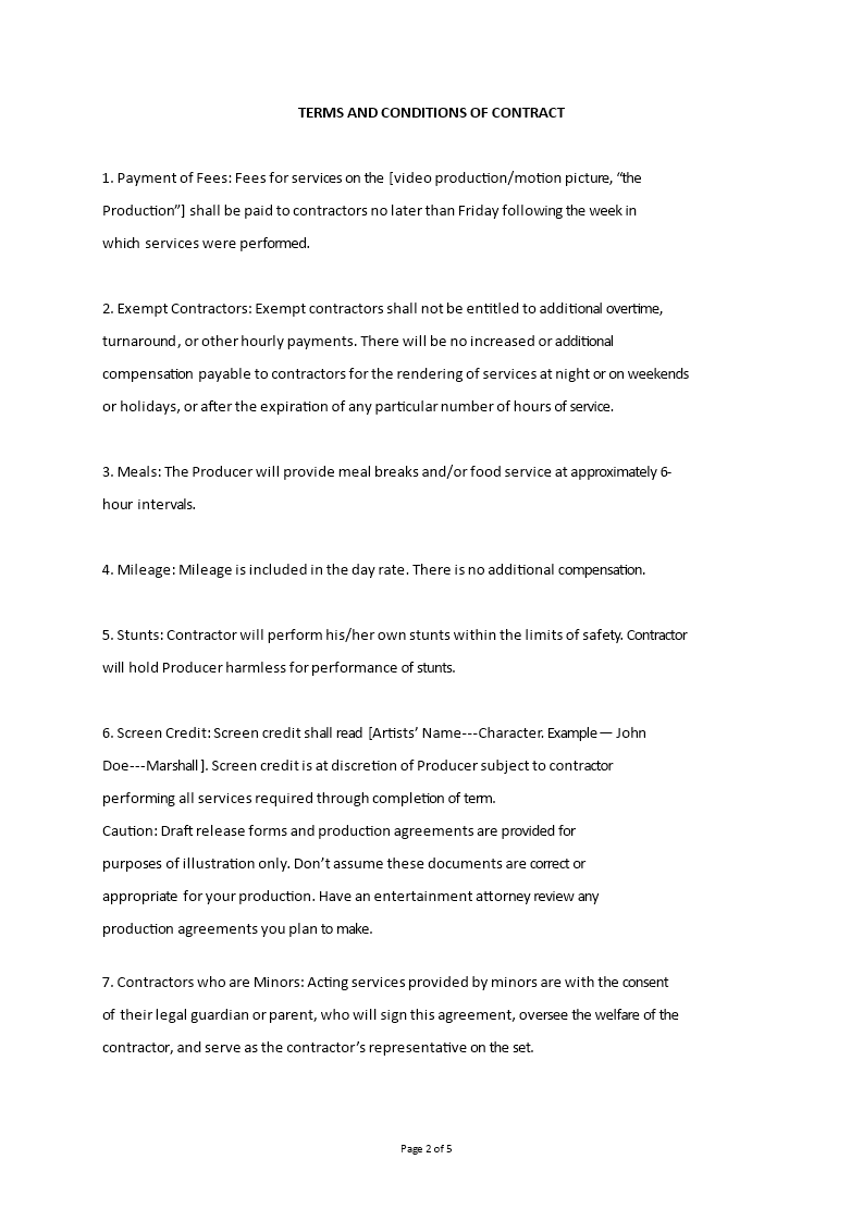 Actor Deal Demo Template | Templates at allbusinesstemplates.com