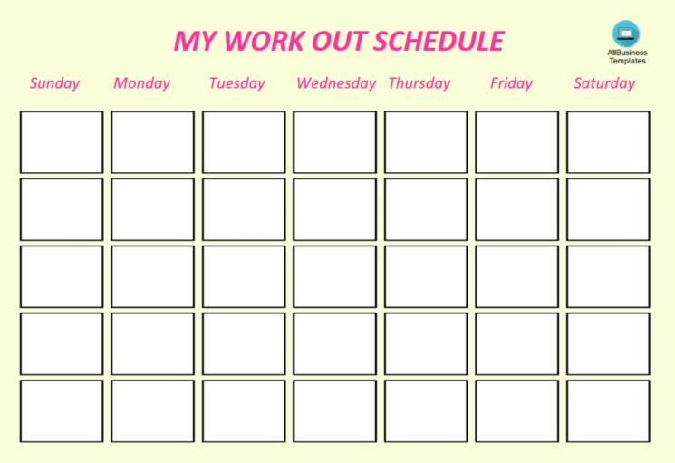 Printable Blank Workout Schedule | Templates at allbusinesstemplates.com