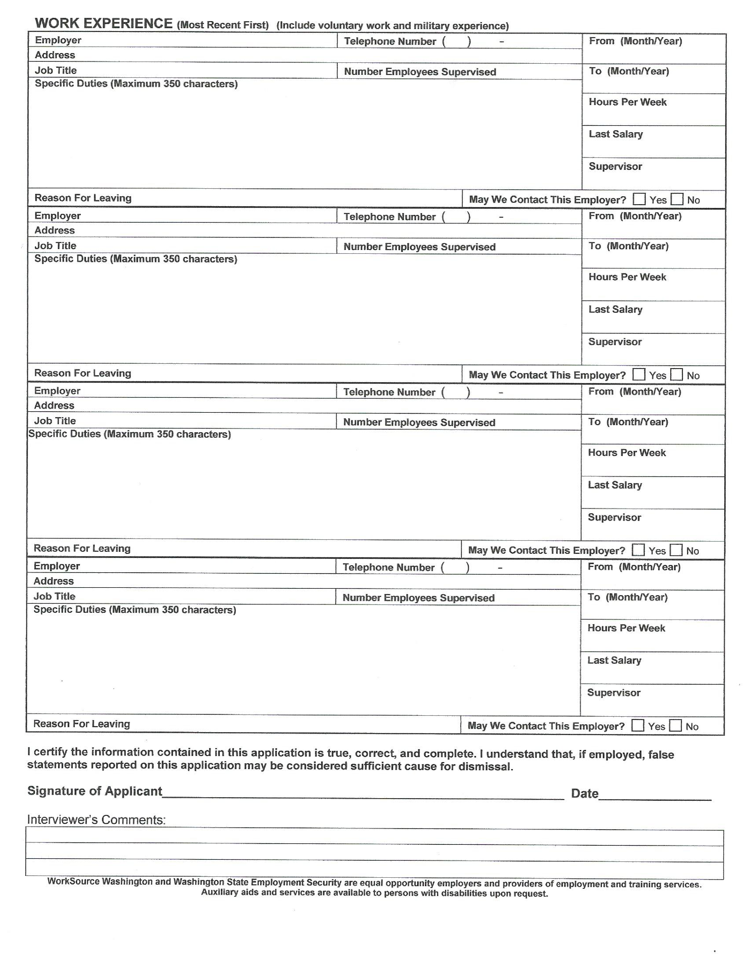 HR Generic Job Application Form | Templates at allbusinesstemplates.com