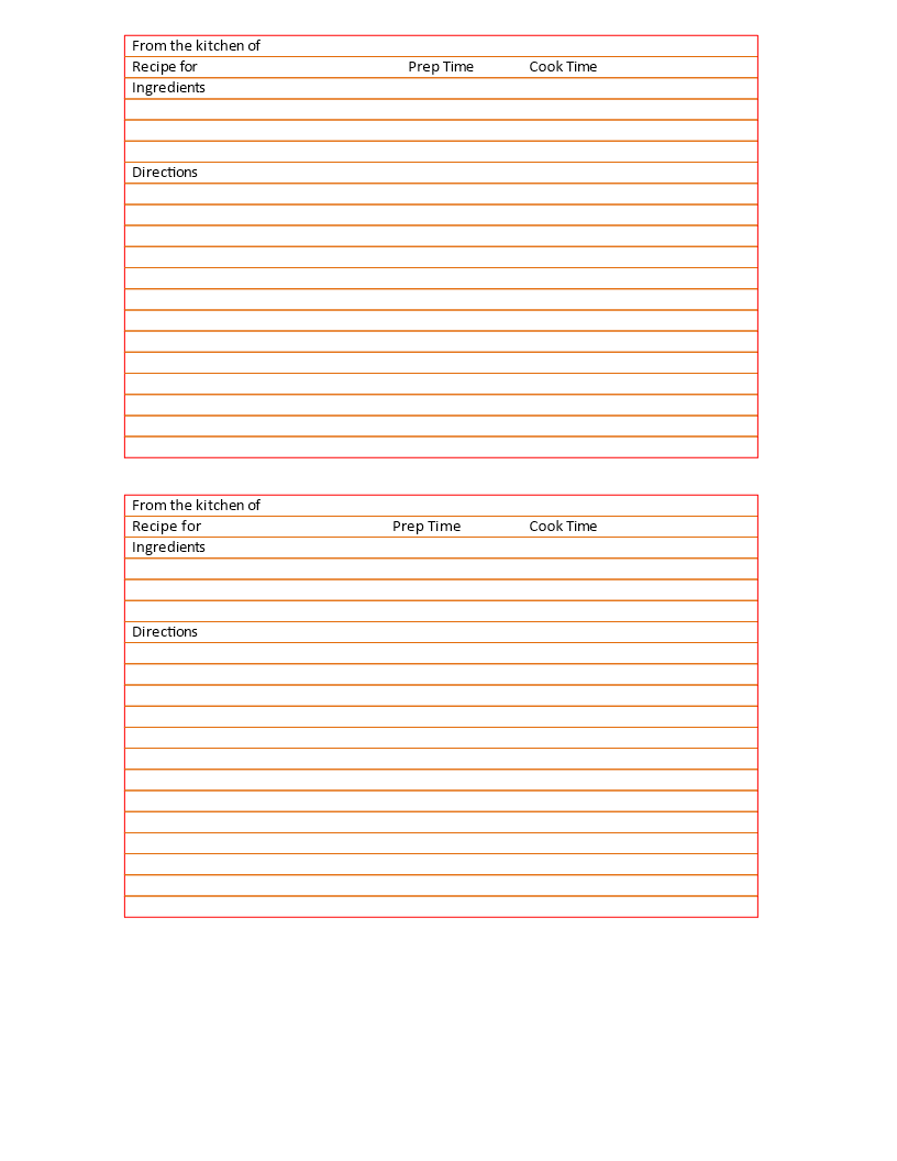 Gratis 4 X 6 Receptkaart