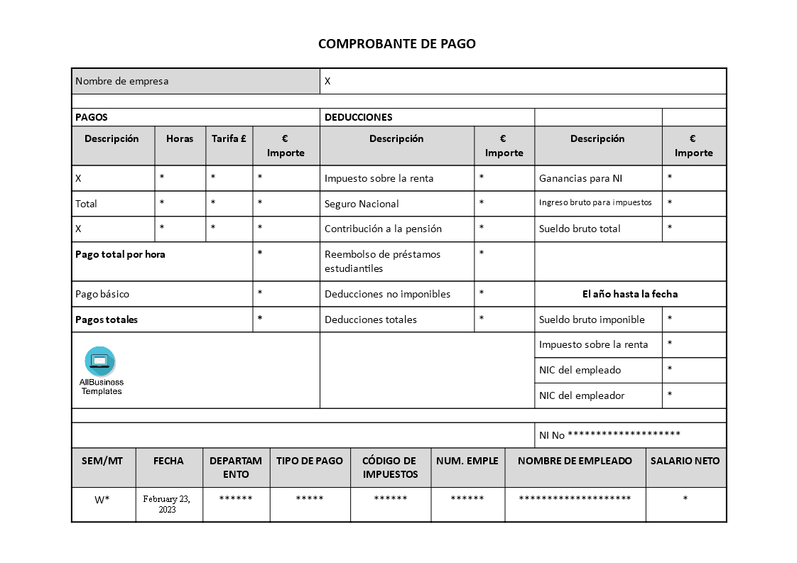 Comprobante de Pago Gratis