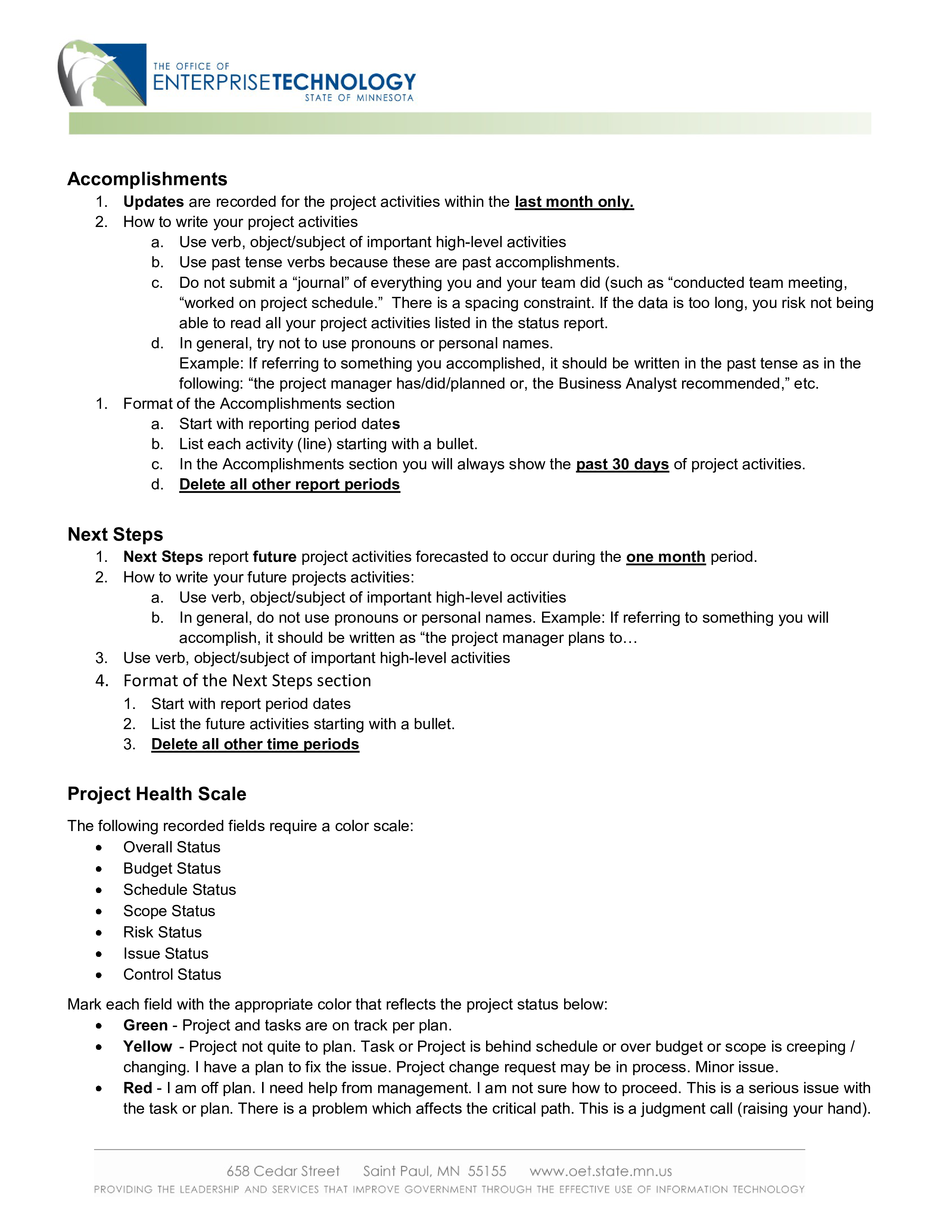 Project Management Status Report | Templates at allbusinesstemplates.com