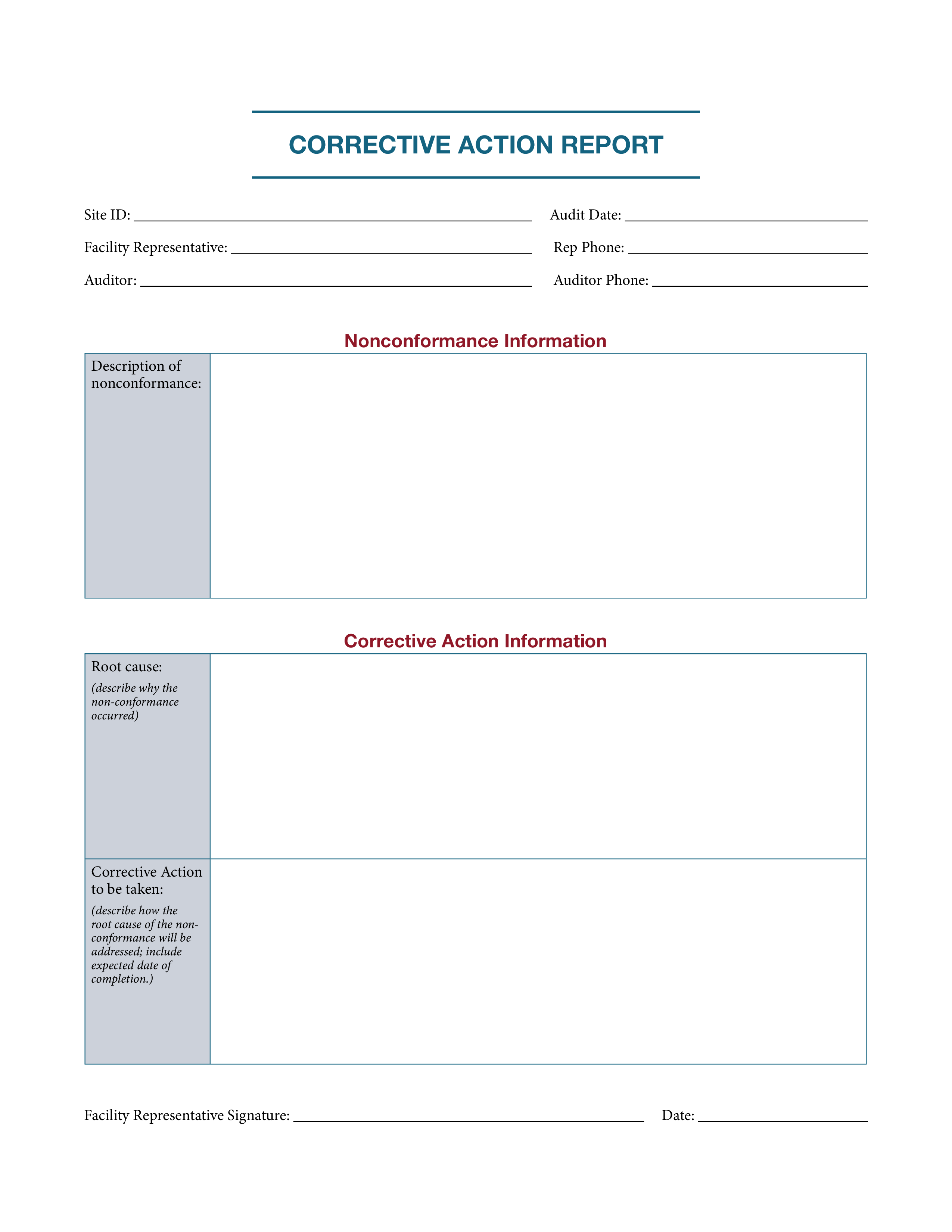 Corrective Action Report Template - Sarseh.com Corrective Action Report Template - Sarseh.com