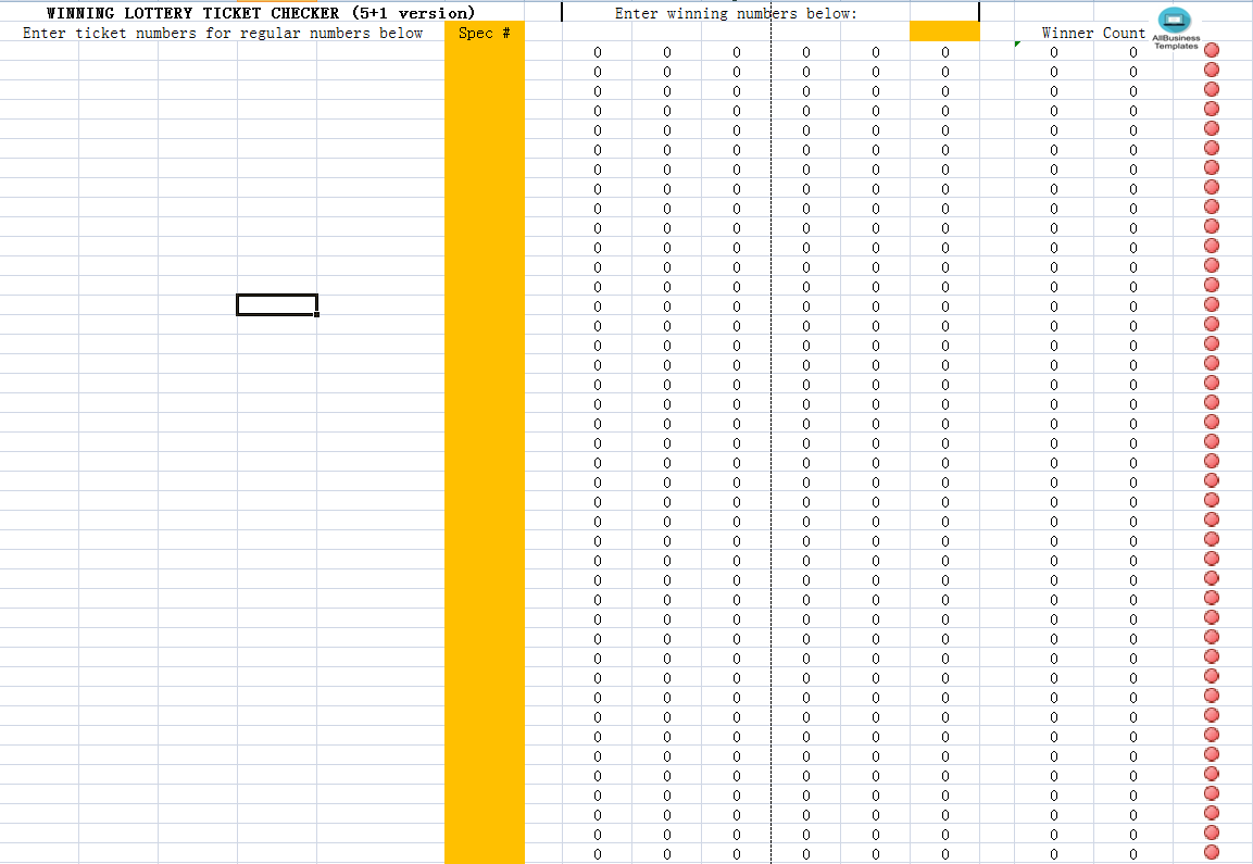 Lottery Checker Spreadsheet Templates At Allbusinesstemplates