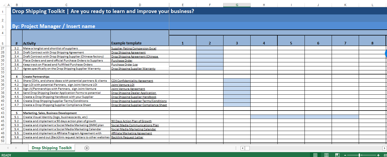  Drop Shipping Planning Gantt Chart Allbusinesstemplates