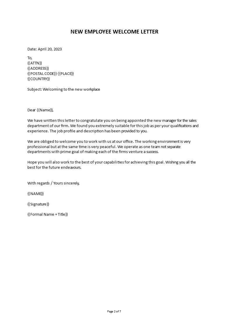 Welcome Letter | Templates at allbusinesstemplates.com