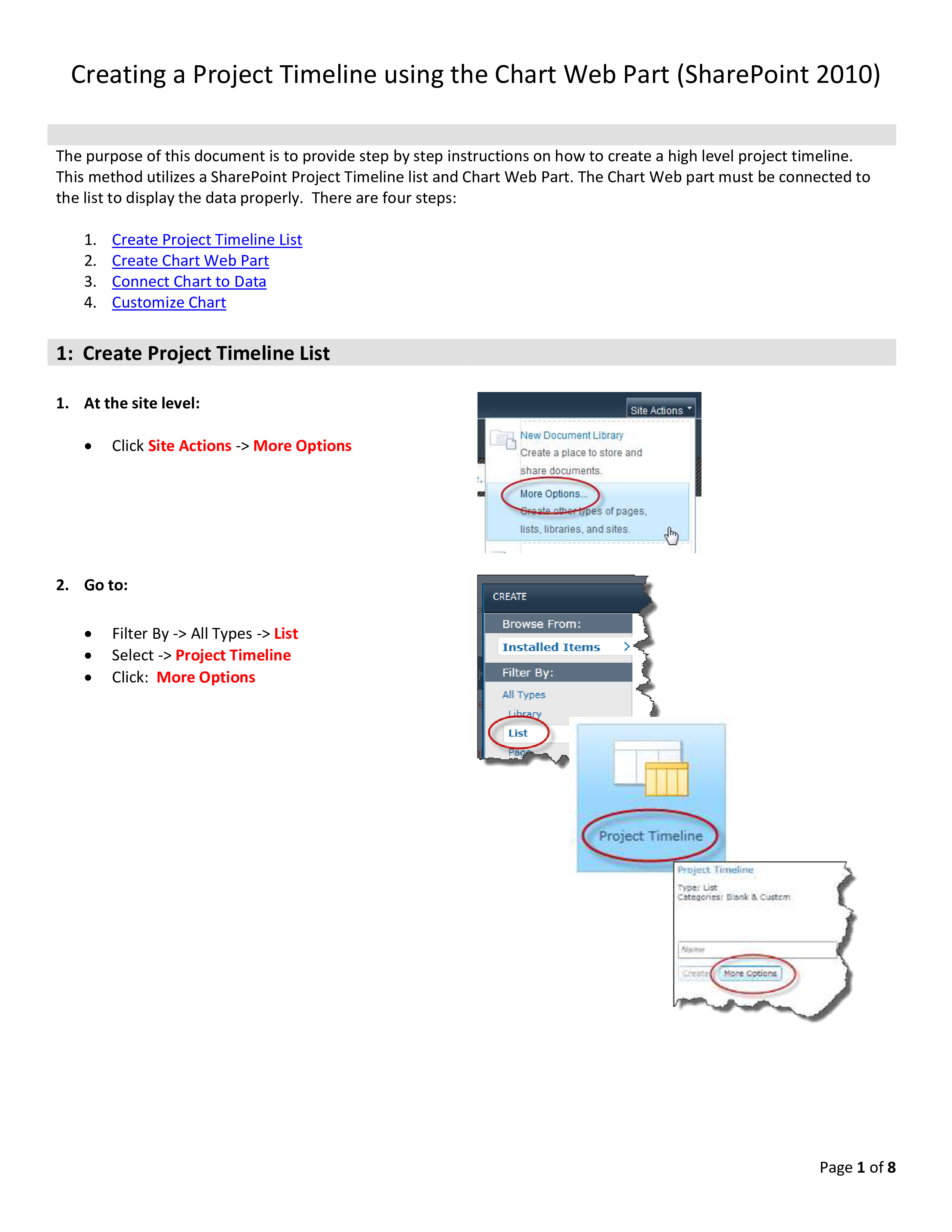 Project Timeline Chart