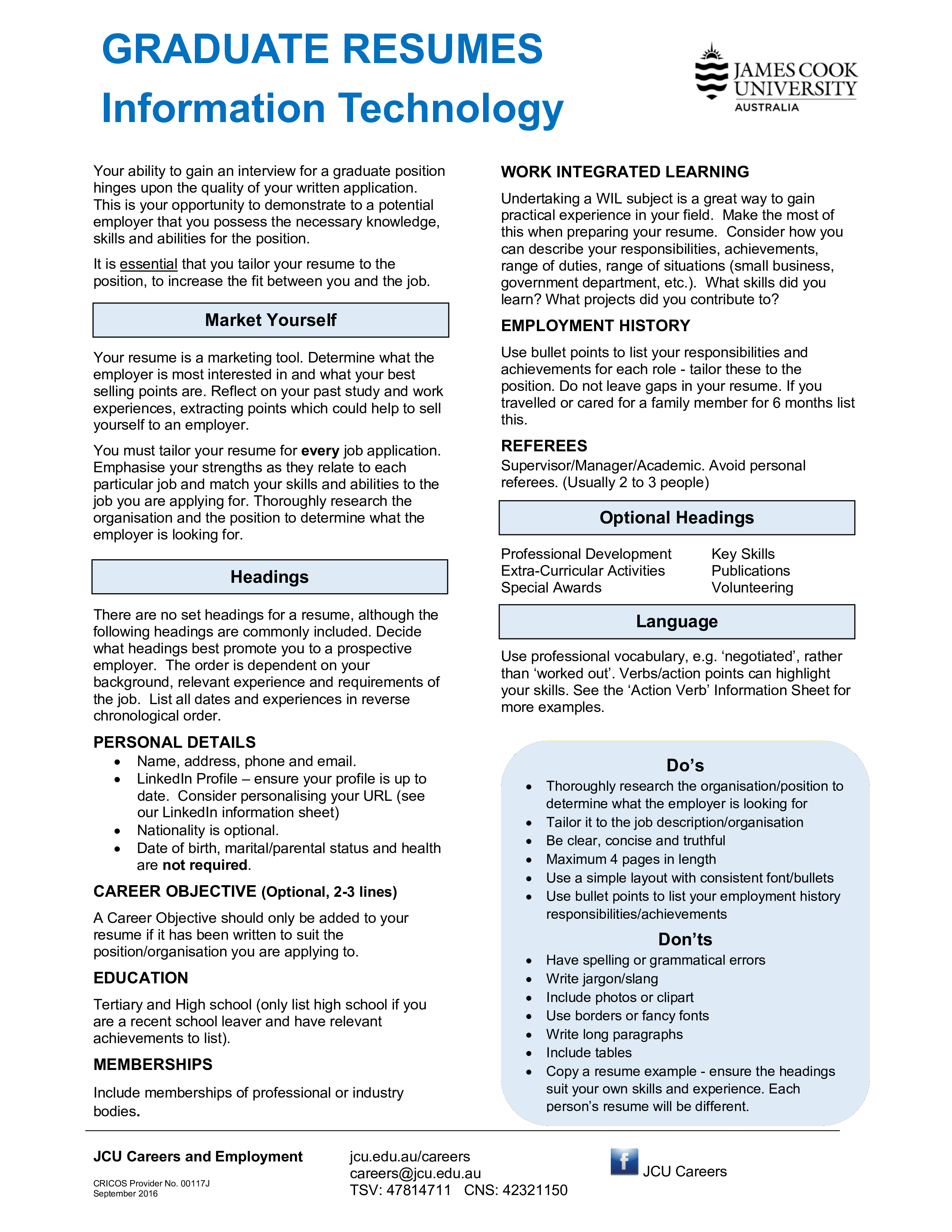 Gratis Sample IT Professional CV