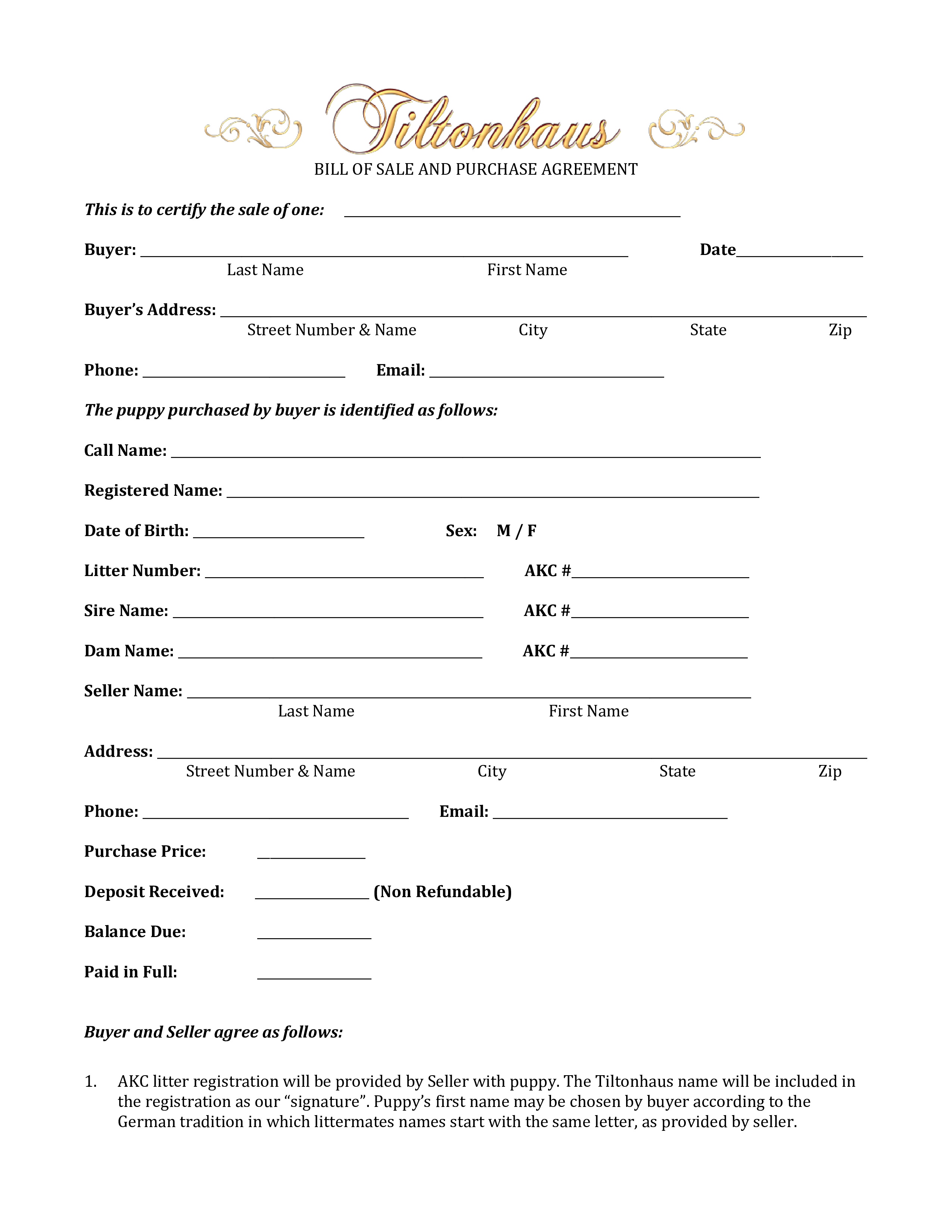 T l charger Gratuit Sample Dog Bill Of Sale Template