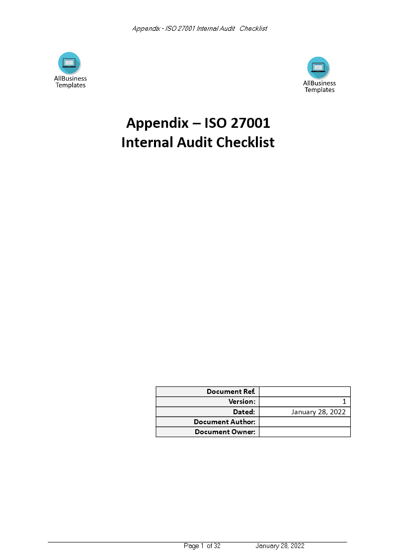 CCPA Cyber Security Internal Audit Checklist | Templates at ...