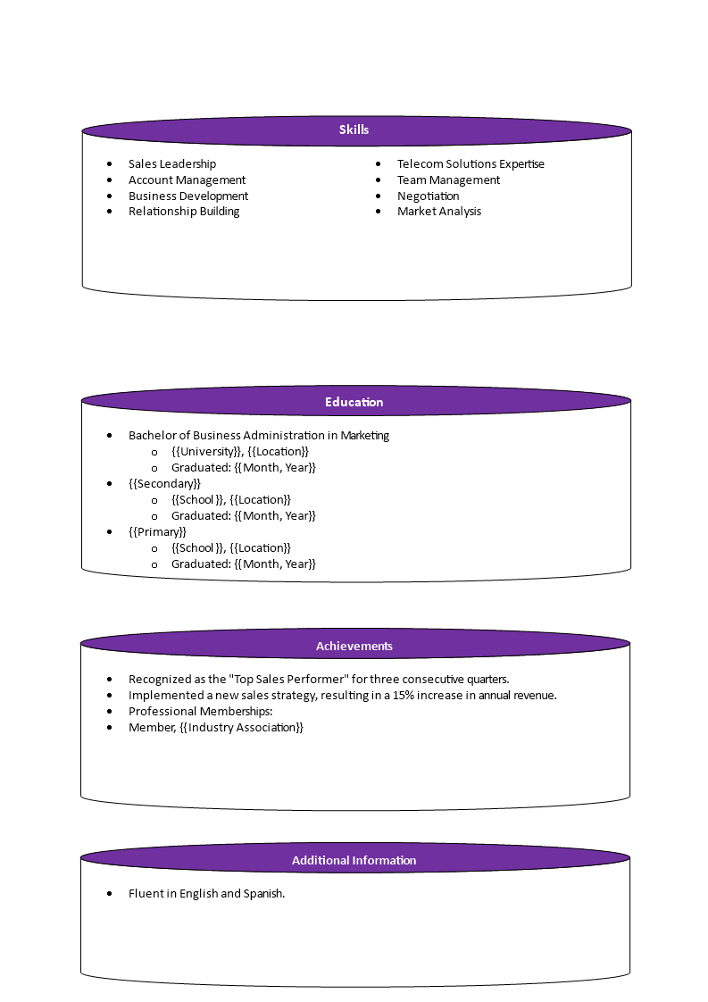 Telecom Sales Manager Resume | Templates at allbusinesstemplates.com