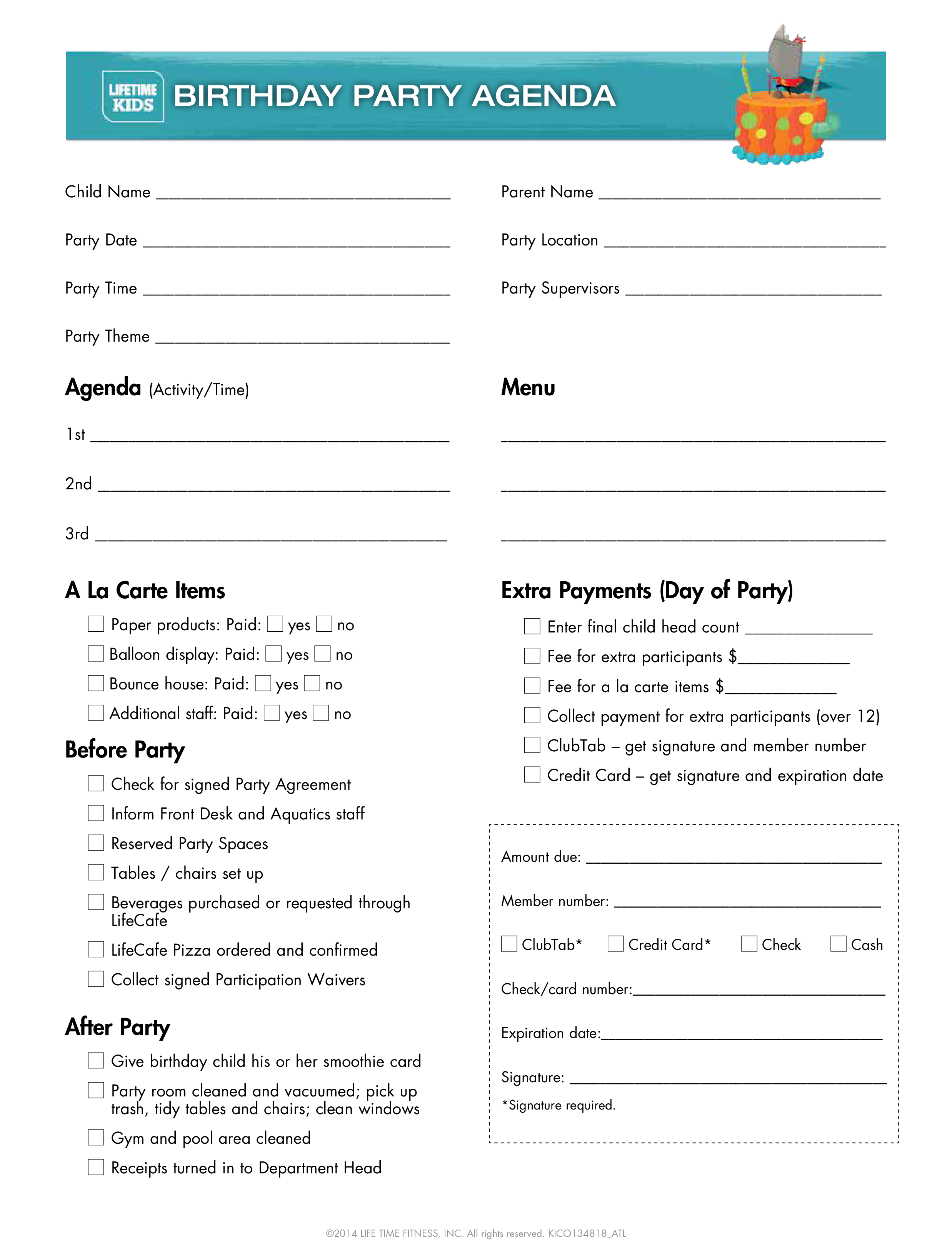 Checklist For Birthday Party | Templates at allbusinesstemplates.com