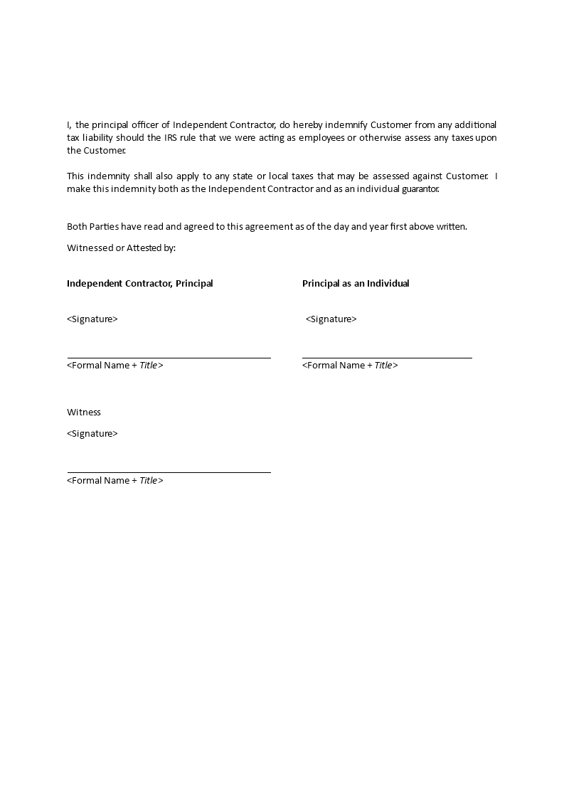 Independent Contractor Notice | Templates at allbusinesstemplates.com