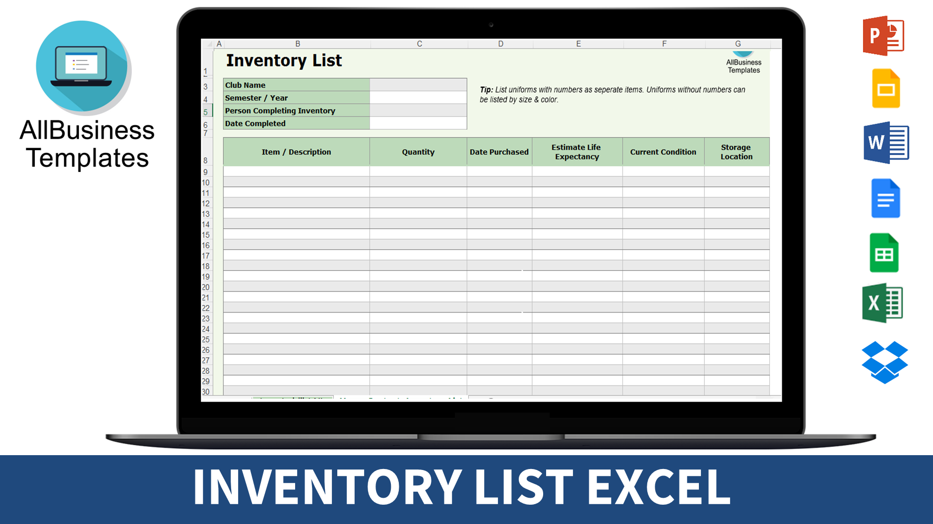Gratis Voorbeeld van Excel-inventaris