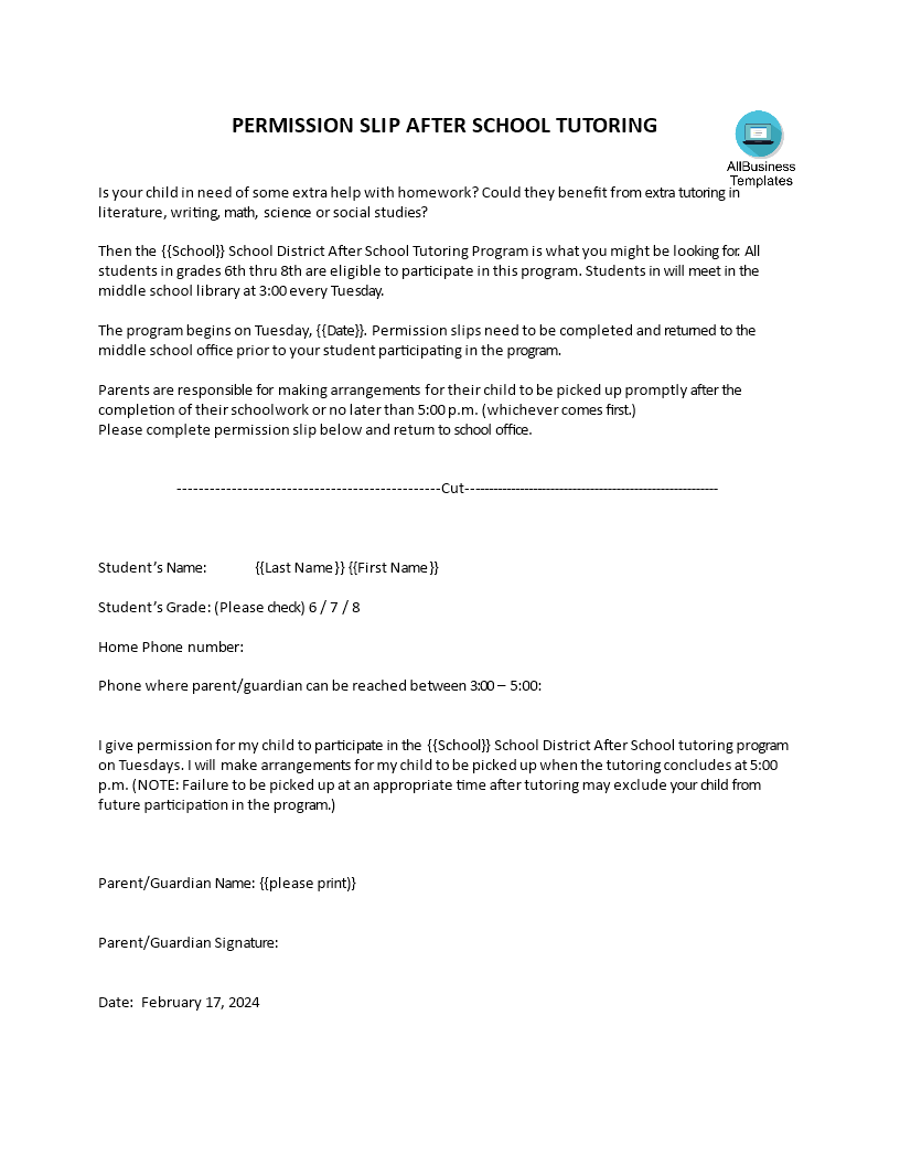 Permission Slip For Swimming | Templates at allbusinesstemplates.com