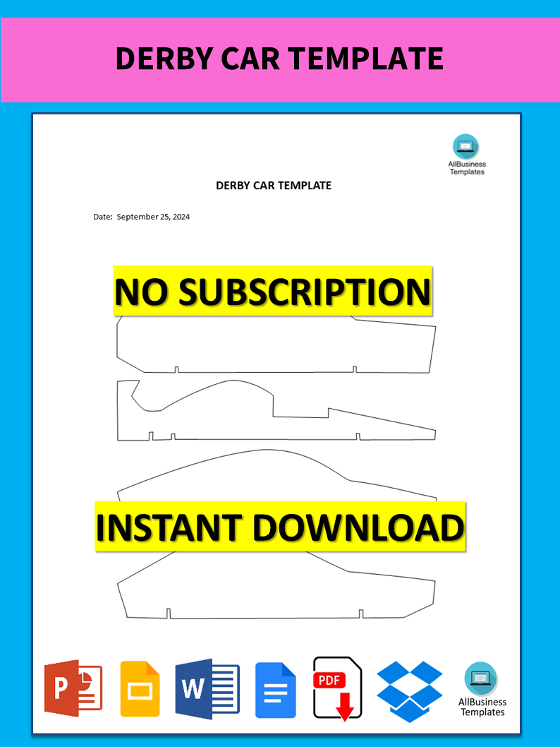 Derby Car Template | Templates at allbusinesstemplates.com