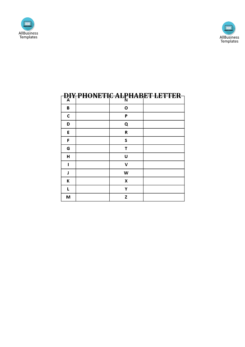 ABC Alpha Beta | Templates at allbusinesstemplates.com