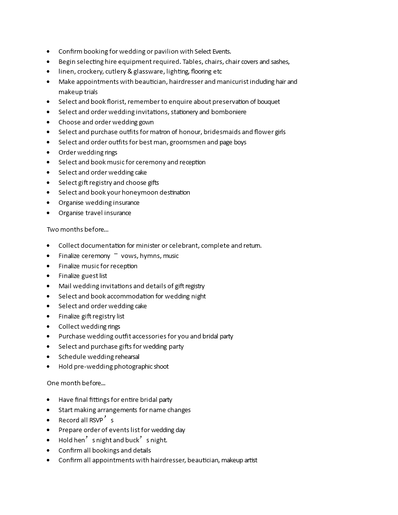 Printable Beach Wedding Checklist | Templates at allbusinesstemplates.com
