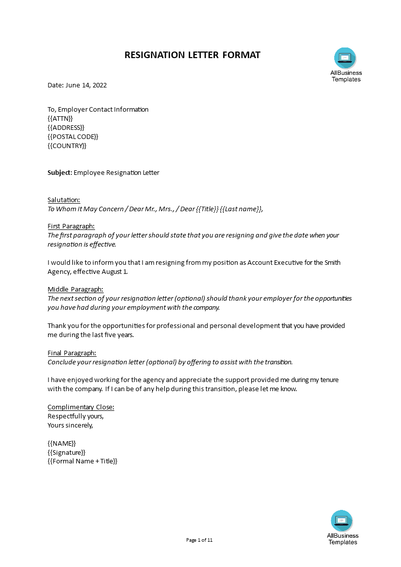Sample Of Resignation Letter For Staff Nurse Templates At