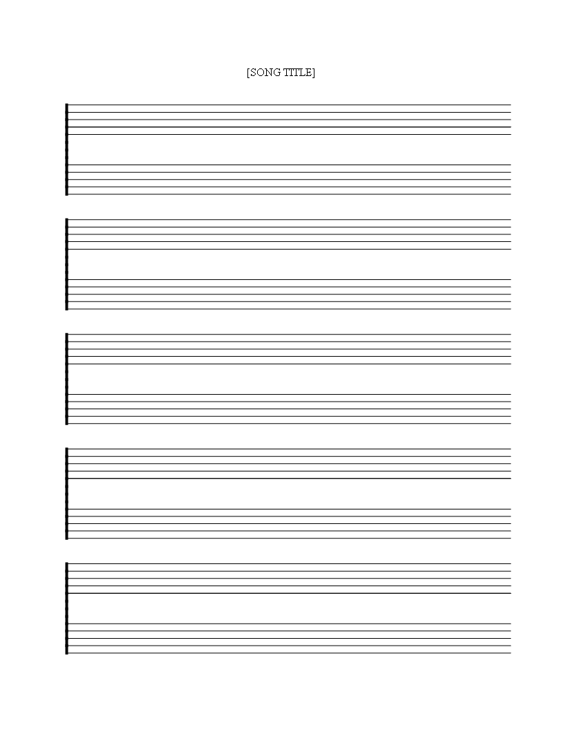 Free Printable Music Staff Sheet 5 Double Lines Templates At