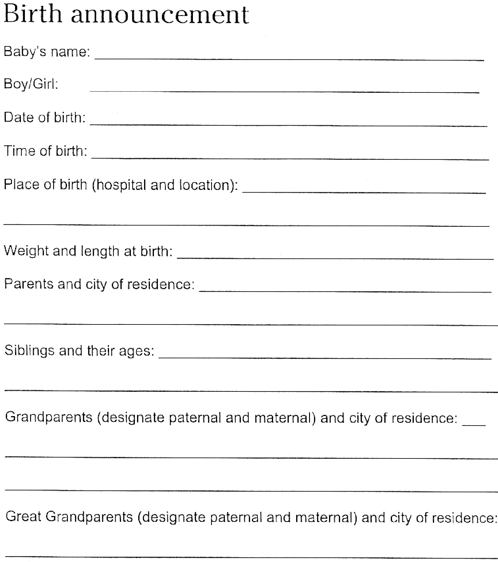Birth Announcement Templates At Allbusinesstemplates