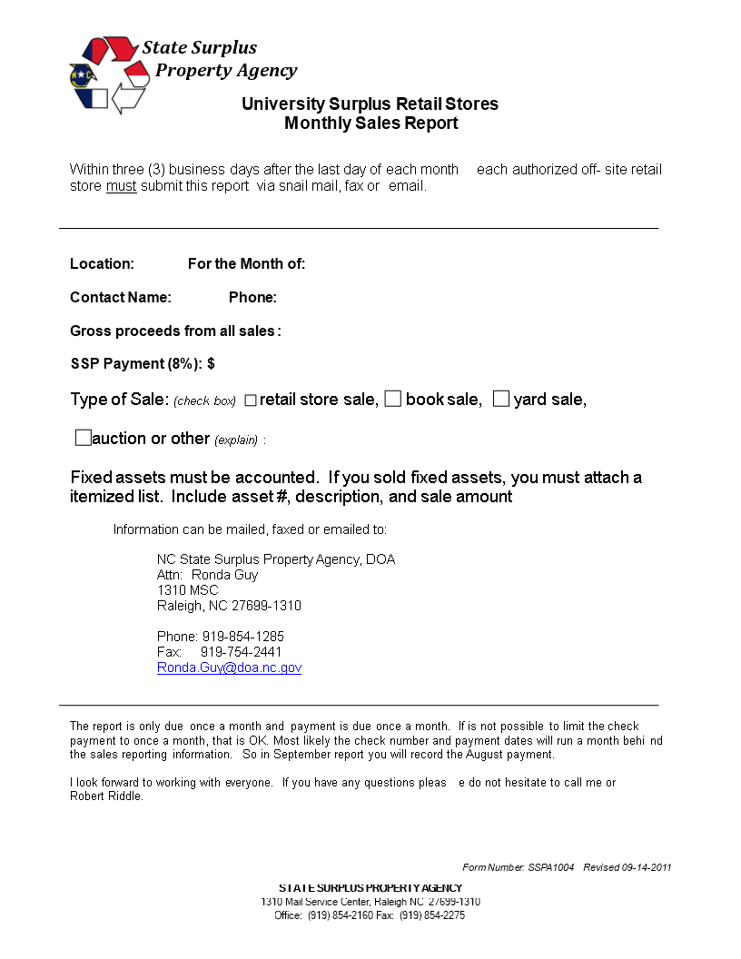 Retail Store Sale Report Templates At Allbusinesstemplates