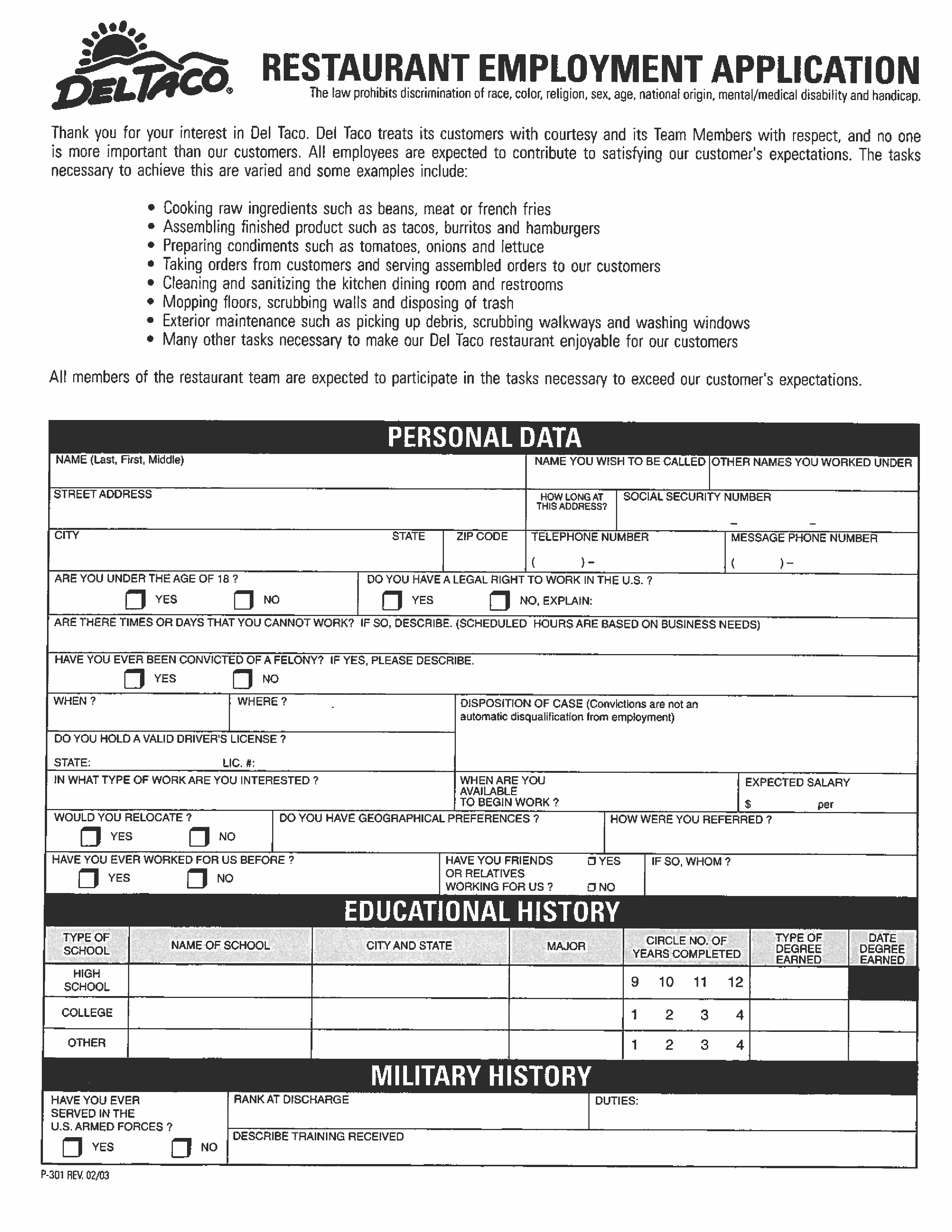 Restaurant Job Application Letter Templates At Allbusinesstemplates