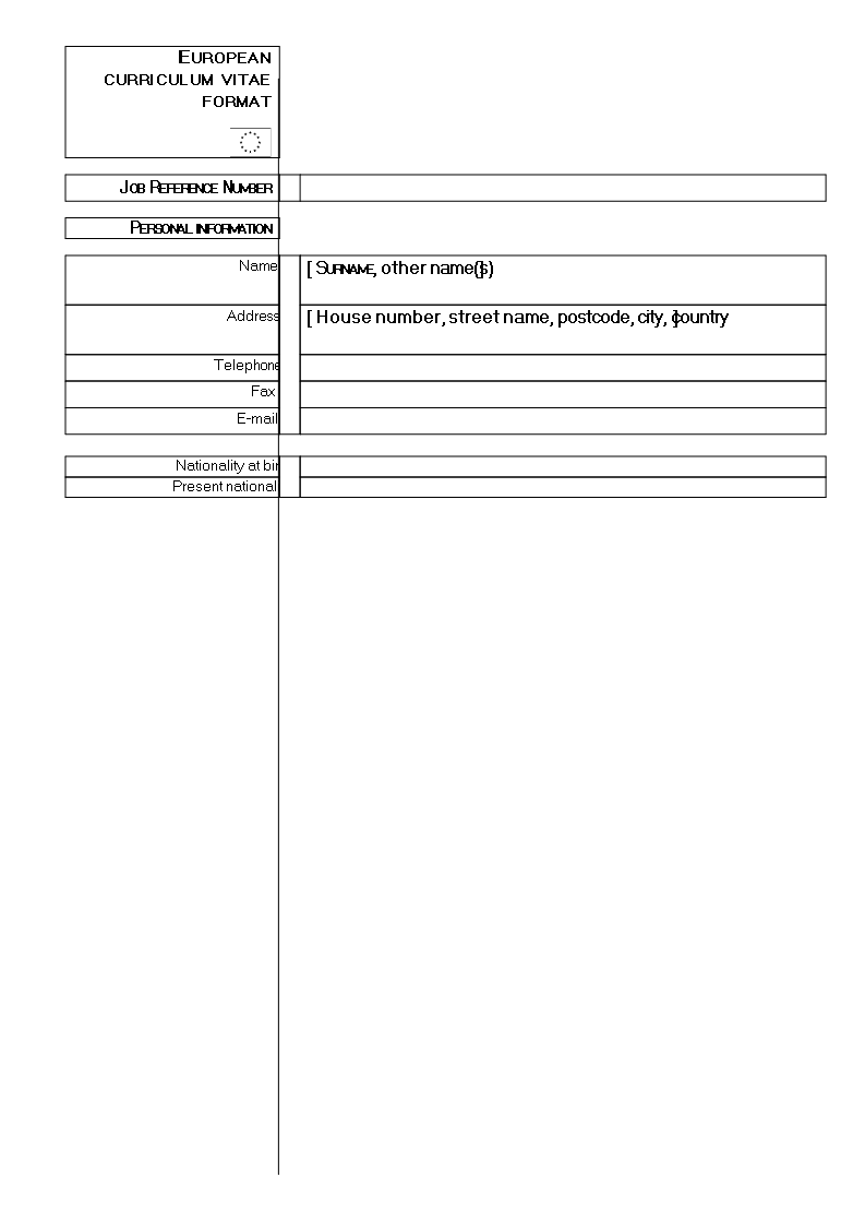 Europass Resume template | Templates at allbusinesstemplates.com