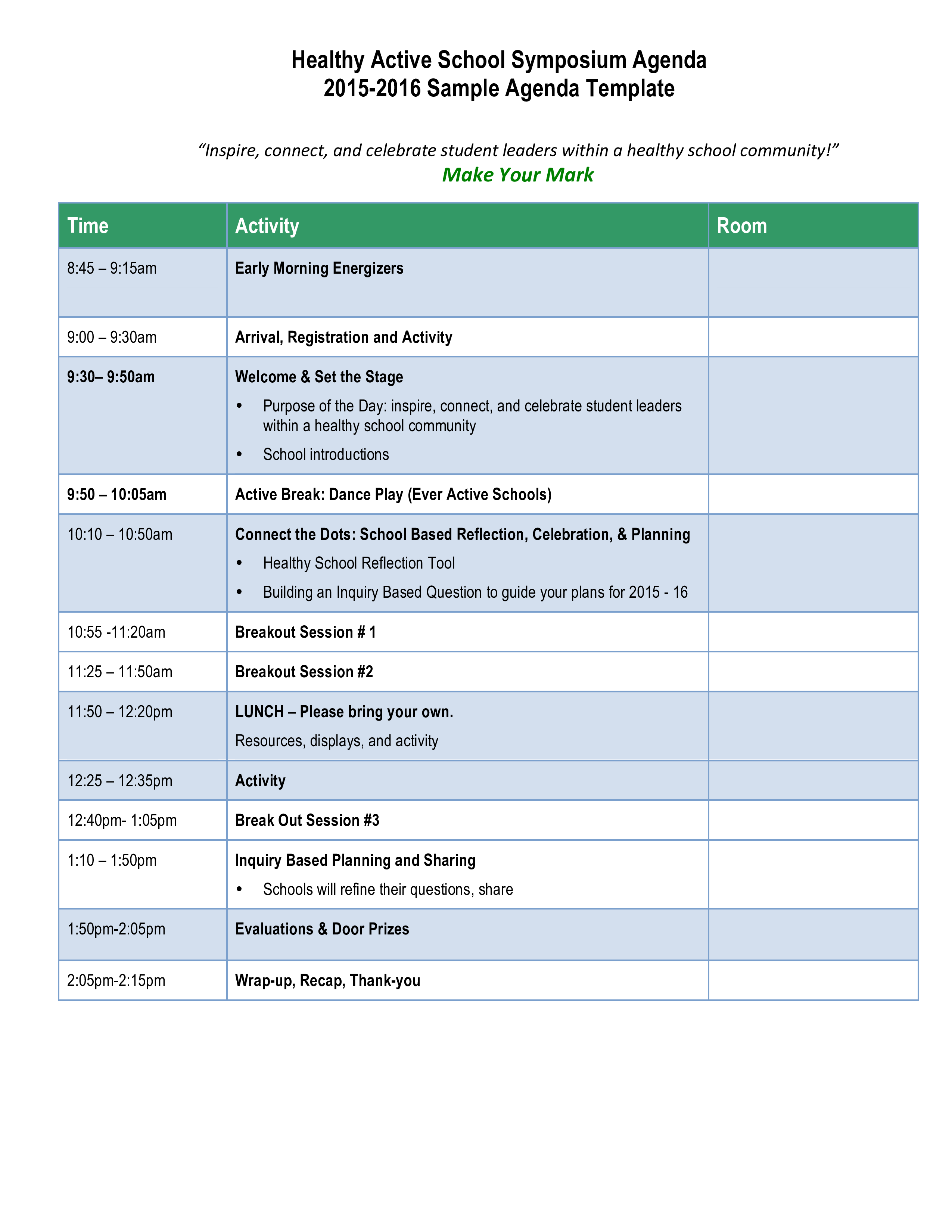 School Symposium Agenda Templates At Allbusinesstemplates