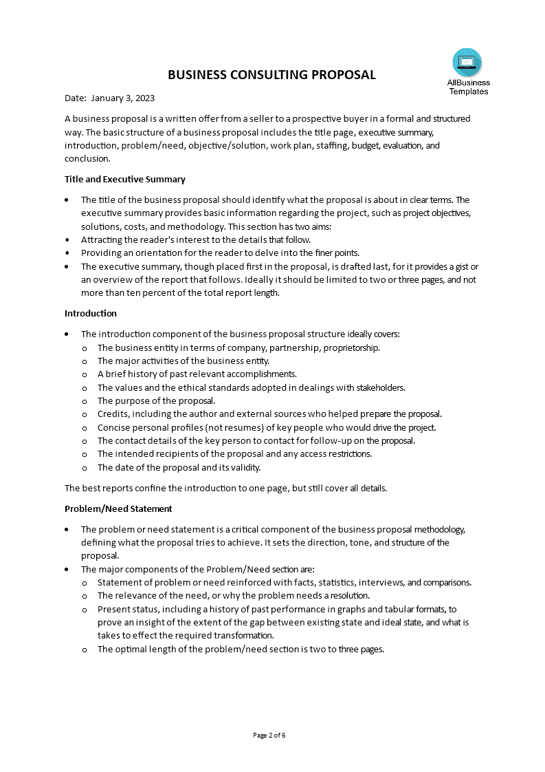 Consulting Proposal | Templates at allbusinesstemplates.com