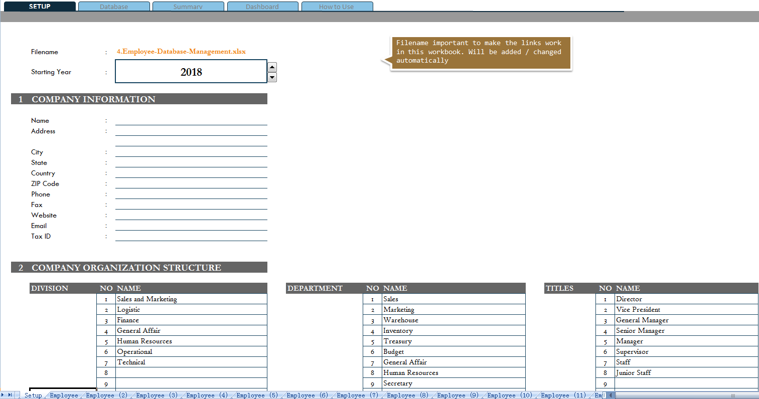 Employee Database Template Primadast