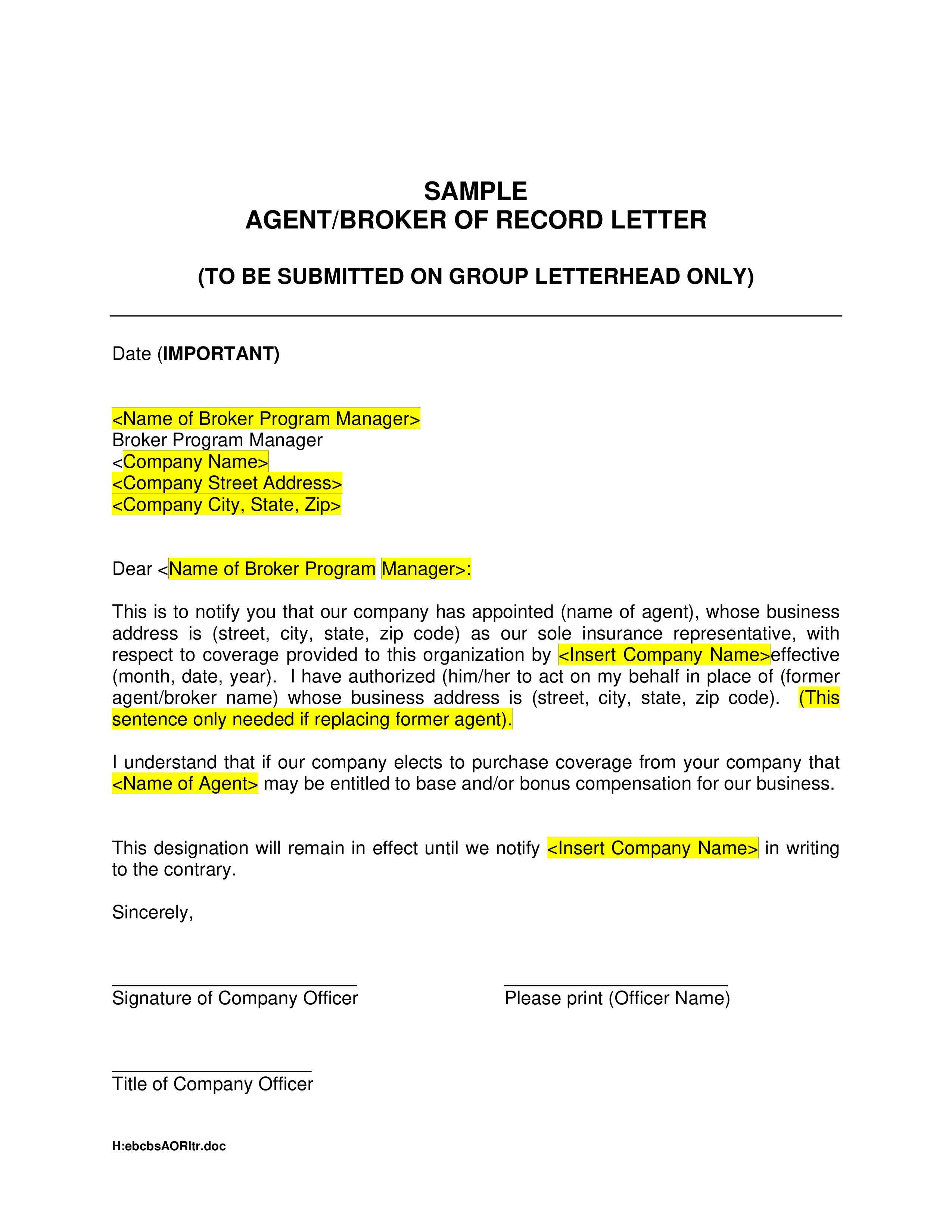 Insurance Agent Appointment Letter Templates At Allbusinesstemplates