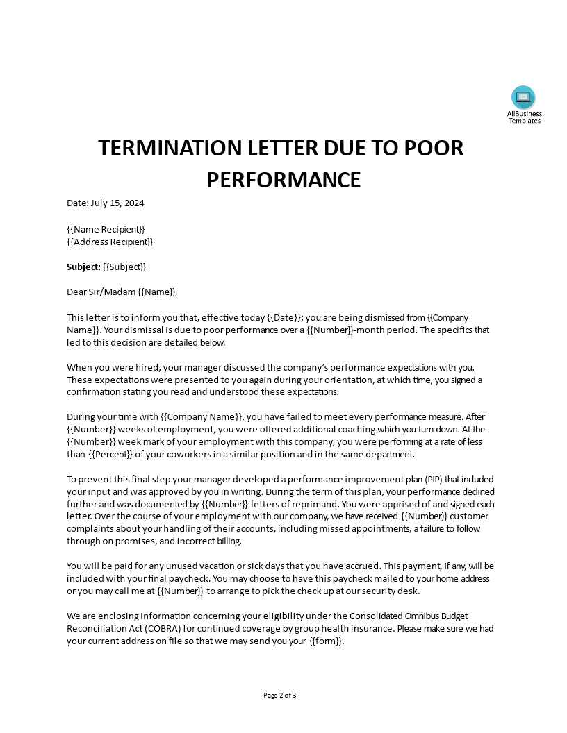 Contract Termination Letter to stop business | Templates at ...