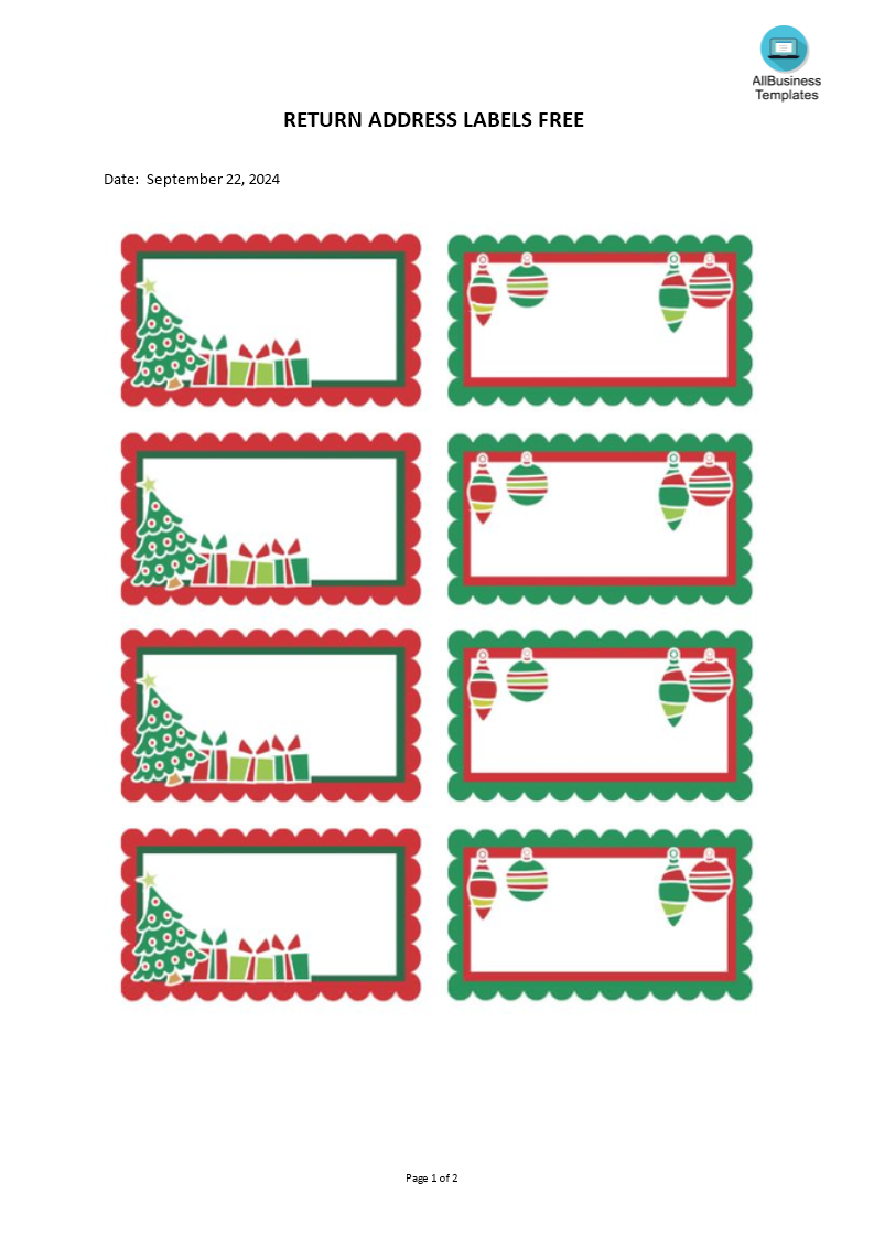Christmas Address Labels | Templates at allbusinesstemplates.com