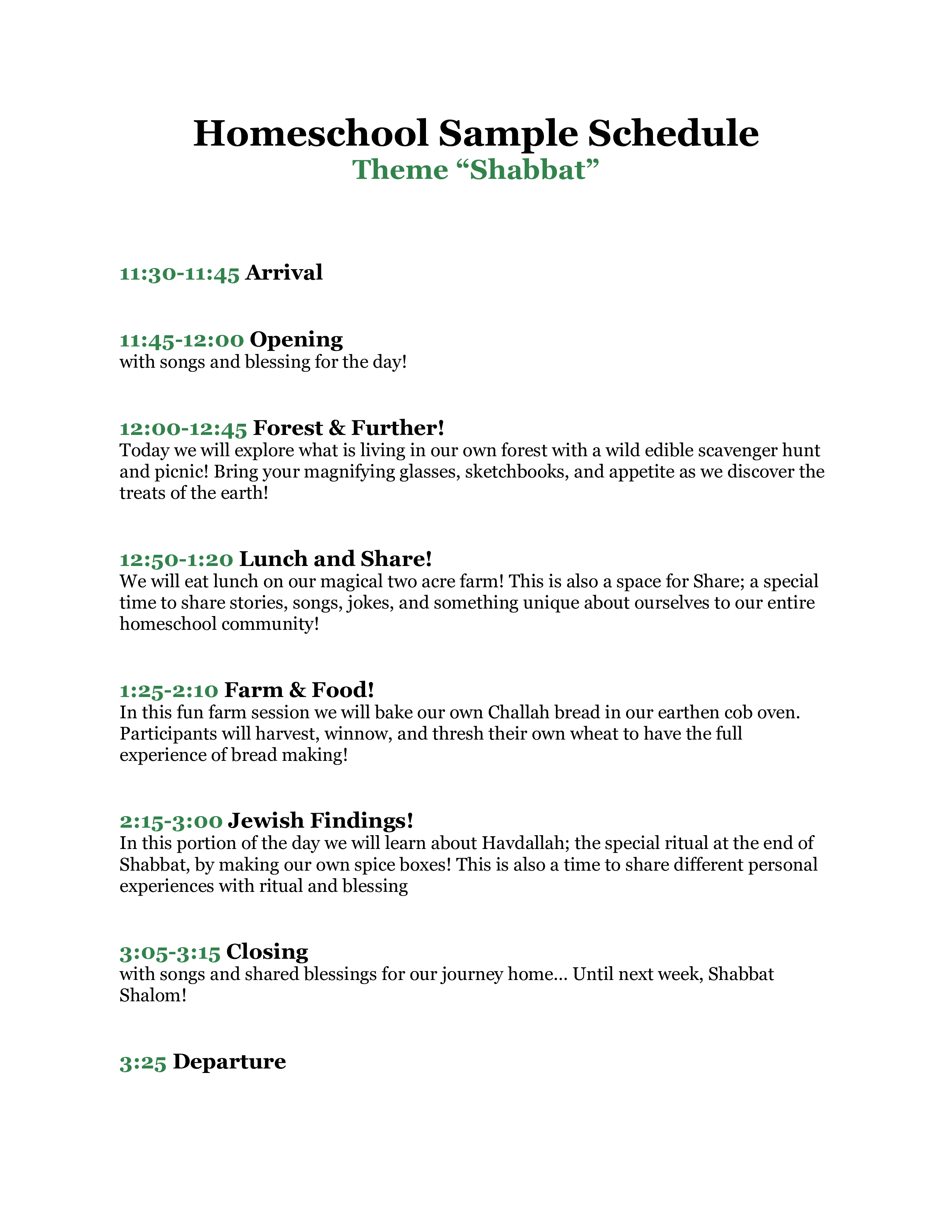 Simple Homeschool Schedule Templates At Allbusinesstemplates