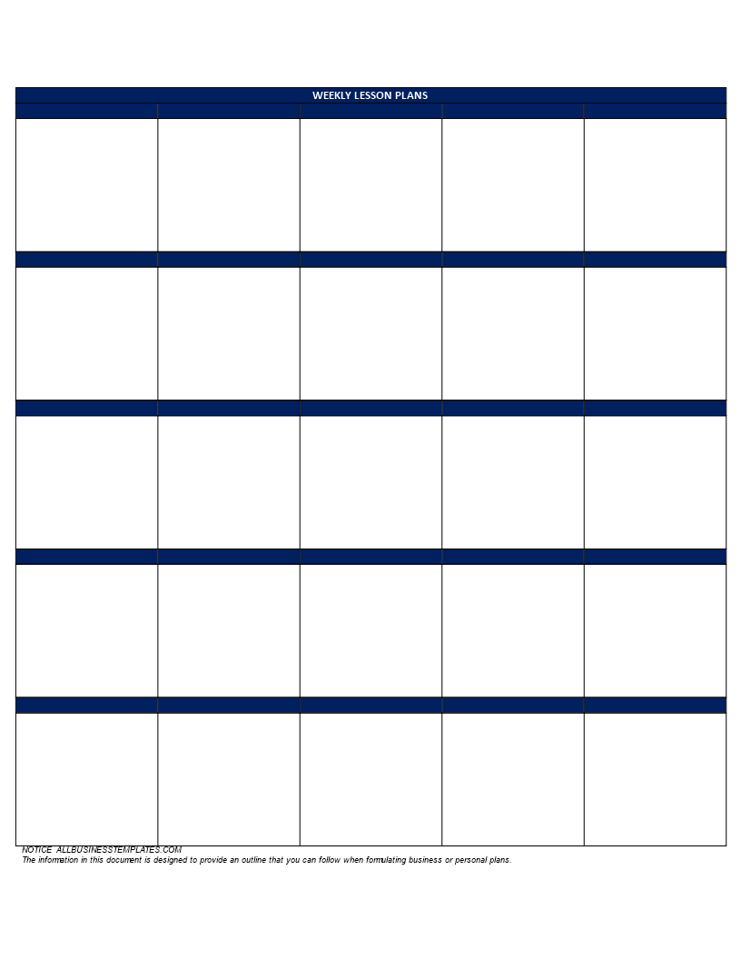 Gratis Lesplan Formulier Word