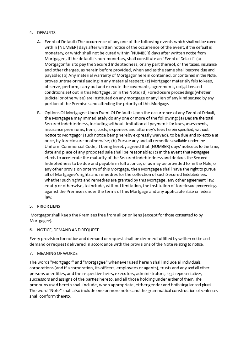 Mortgage of Property Agreement template | Templates at ...