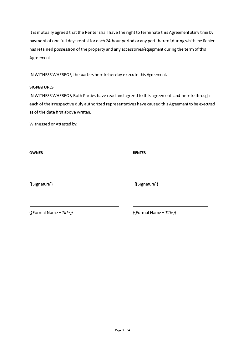 Rental Agreement (Generic) Template | Templates at allbusinesstemplates.com