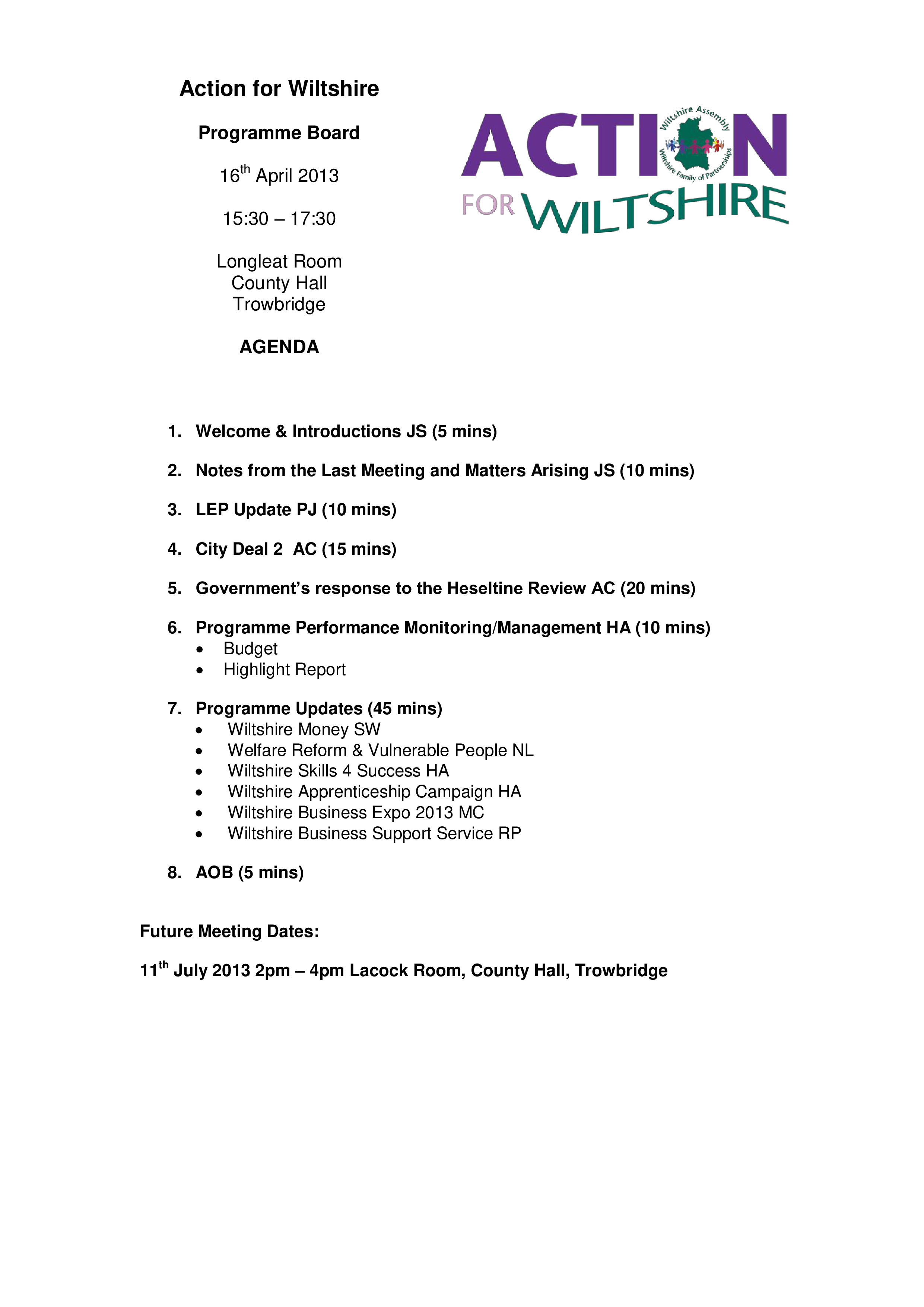 Program Agenda Template For Your Needs