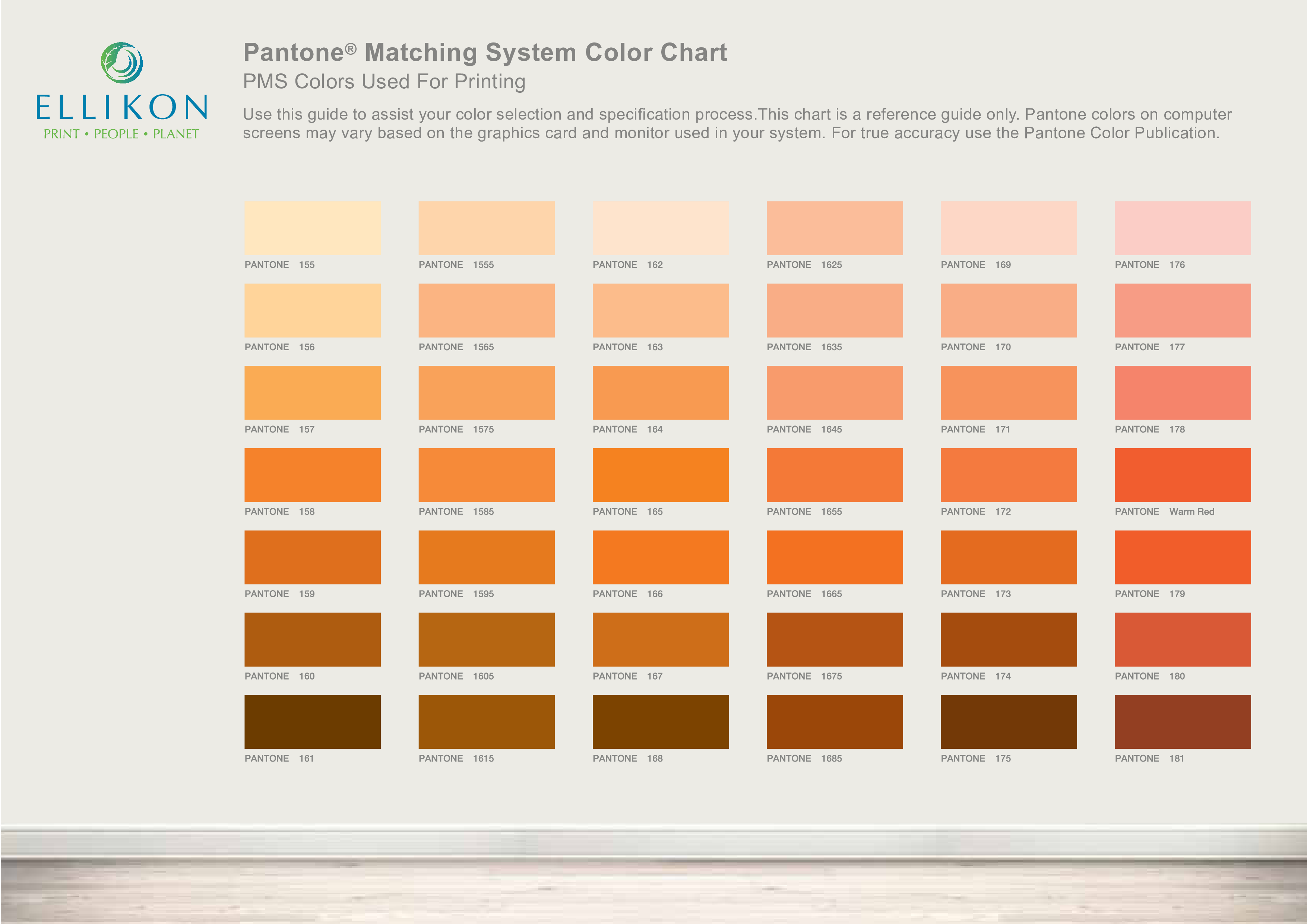 Pantone Matching System Color Chart | Templates at allbusinesstemplates.com